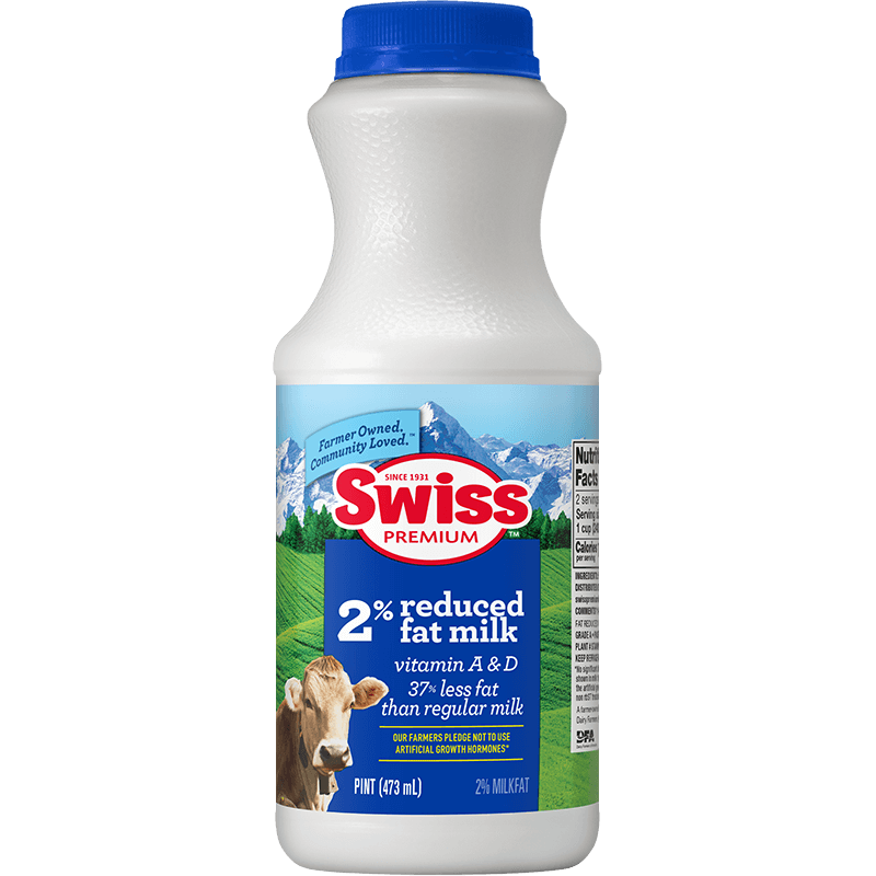 2% Reduced-Fat Milk Plastic Pint - Swiss Premium™ Dairy